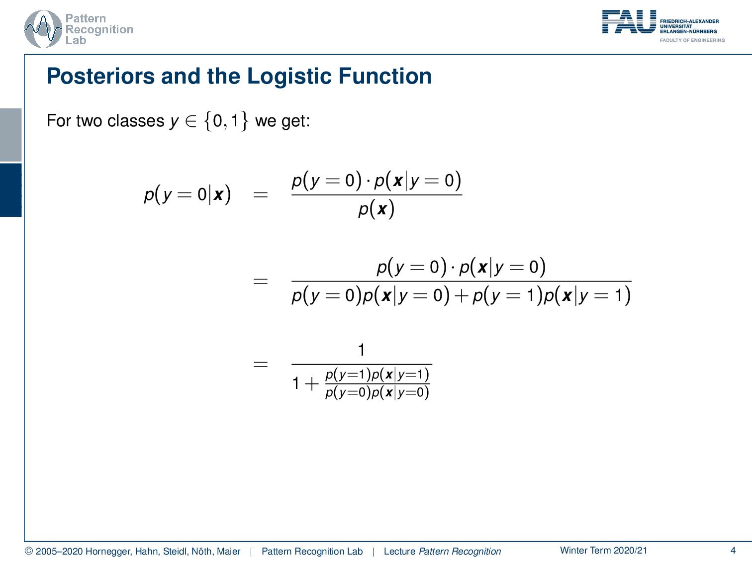 Lecture Notes In Pattern Recognition Episode 5 The Logistic Function Pattern Recognition Lab