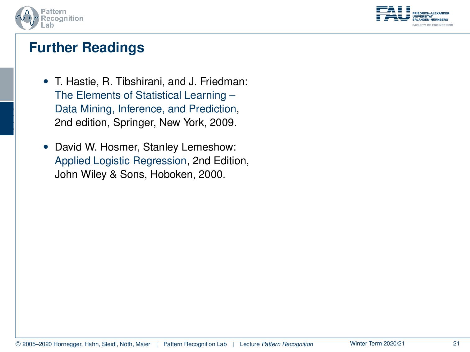 Lecture Notes In Pattern Recognition Episode 9 Logistic Regression