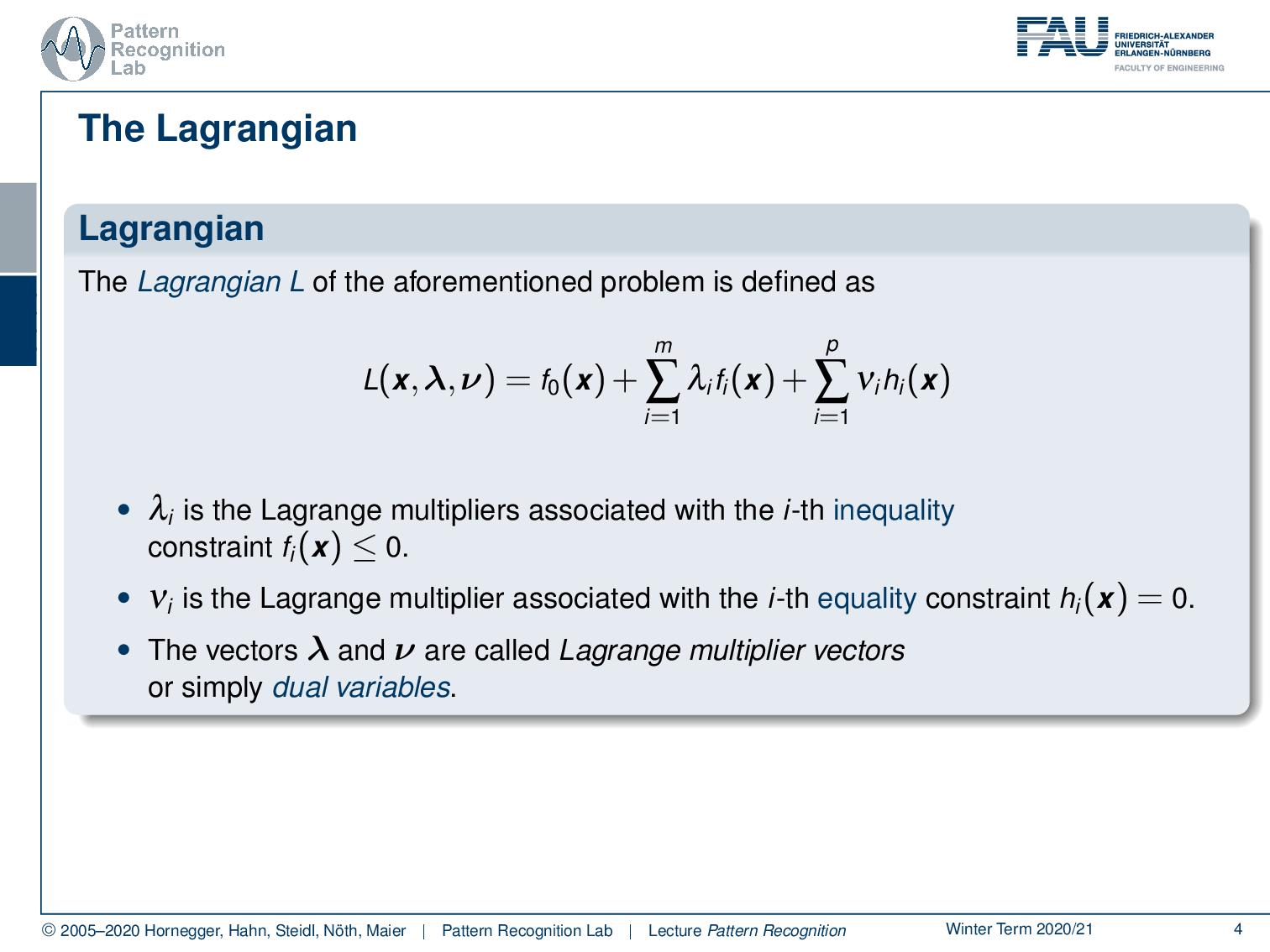 Lecture Notes In Pattern Recognition Episode 24 Duality In Optimization Pattern Recognition Lab