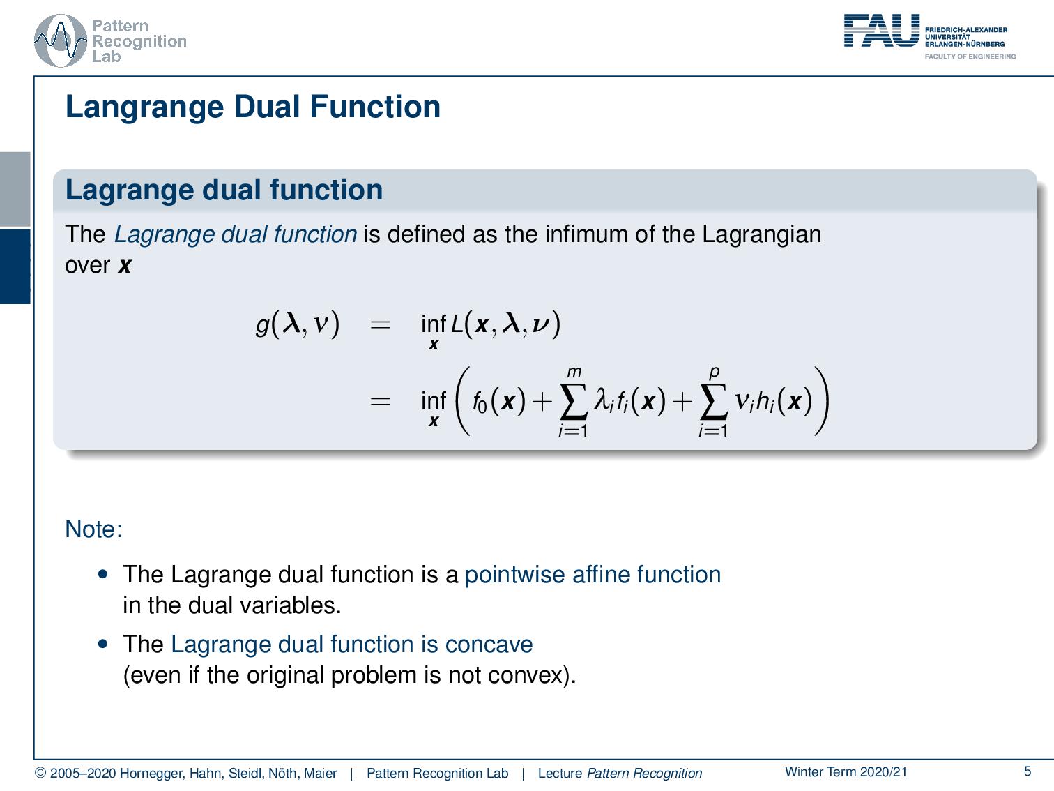 Lecture Notes In Pattern Recognition Episode 24 Duality In Optimization Pattern Recognition Lab