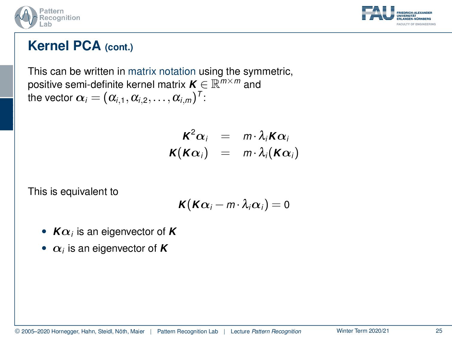 Lecture Notes In Pattern Recognition Episode 27 Kernel Pca And Sequence Kernels Pattern