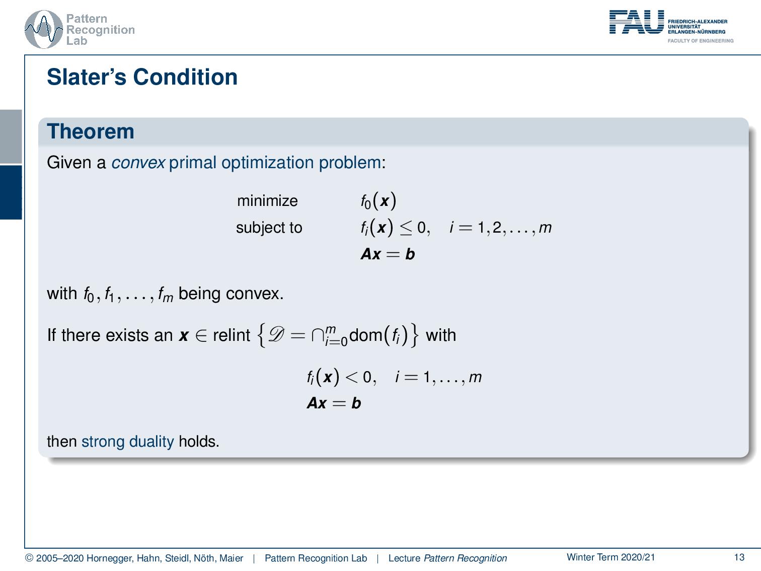 Lecture Notes In Pattern Recognition Episode 24 Duality In Optimization Pattern Recognition Lab