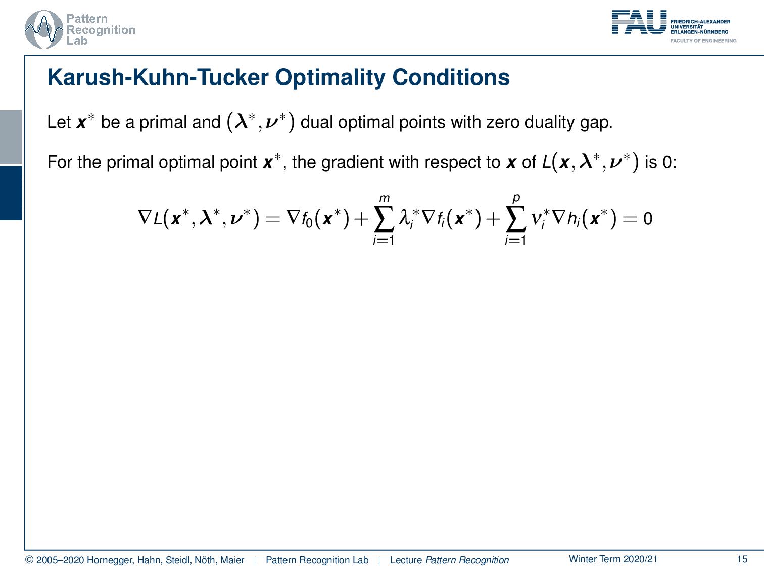 Lecture Notes In Pattern Recognition Episode 24 Duality In Optimization Pattern Recognition Lab