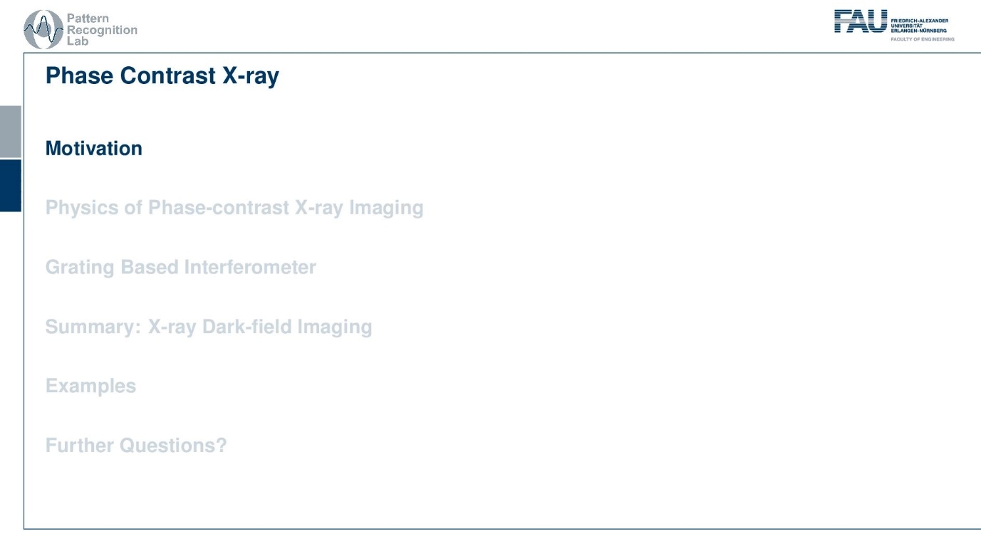 X-Ray Phase Contrast - Pattern Recognition Lab